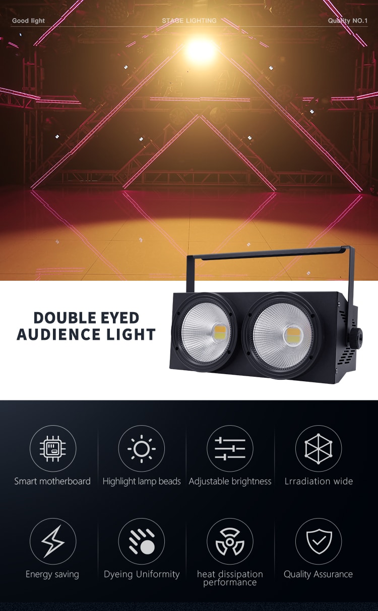 2 EYES AUDIENCE BLINDERS LIGHT 2*100w high-power cob lamp