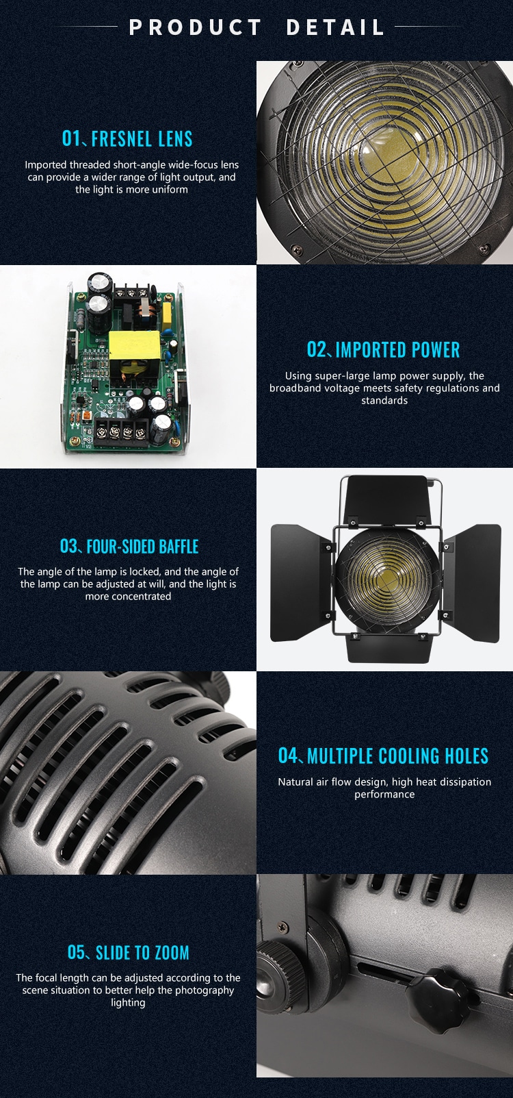 200W LED FRESNEL SPOTLIGHT