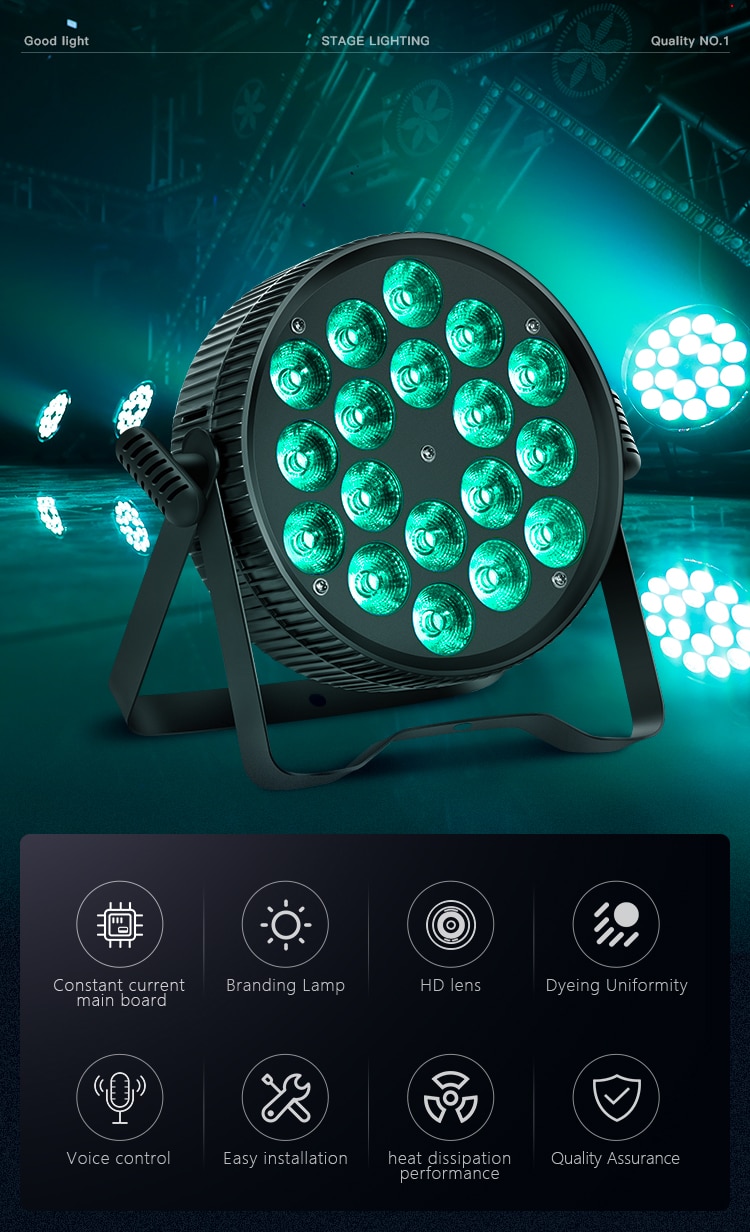 18PCS LED FLAT PAR LIGHT