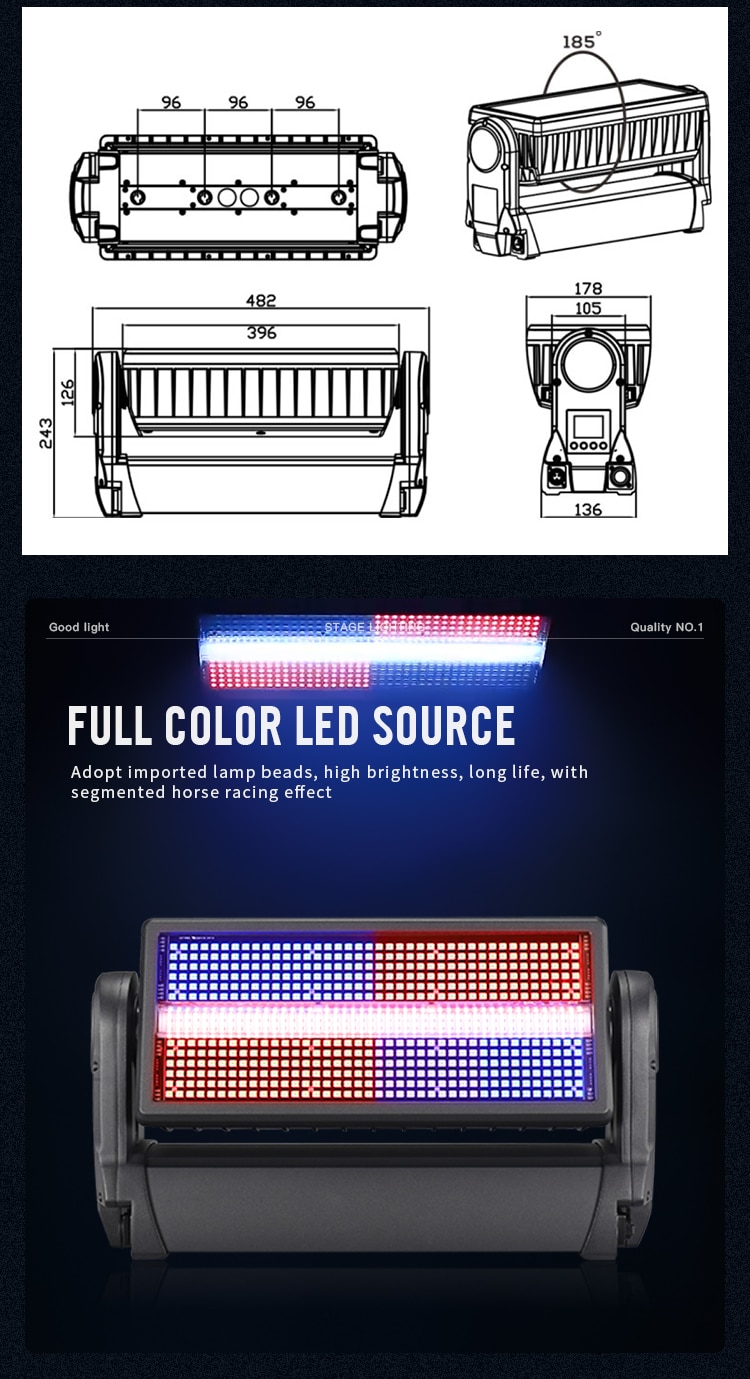 WATERPROOF 8 SEGMENT STROBE MOVING HEAD LIGHT