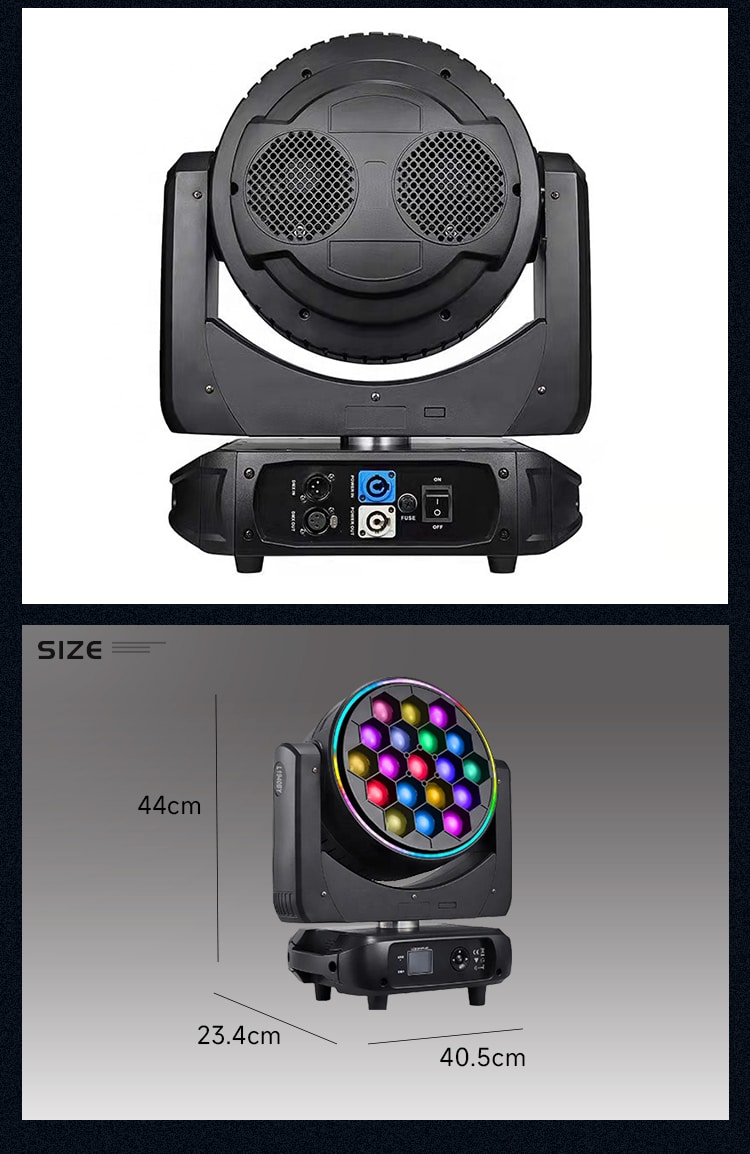 19*40w BEE EYE MOVING HEAD LIGHT WITH PIXEL CIRCEL