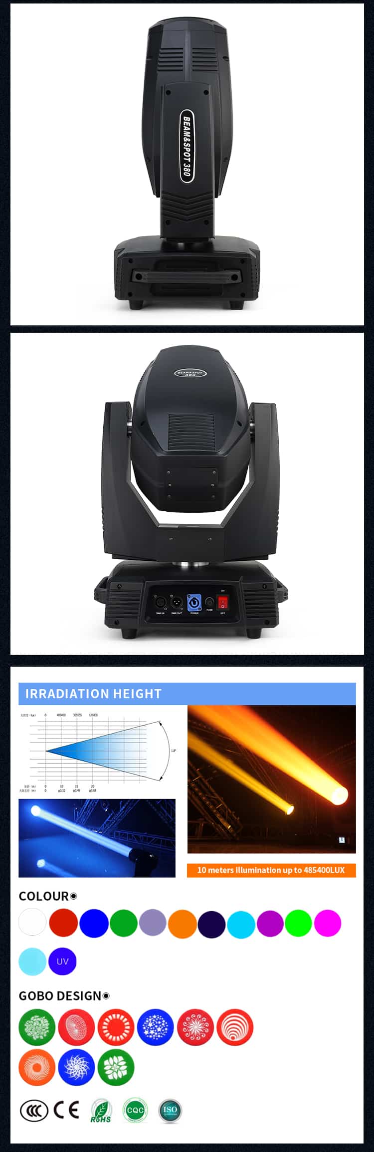 260/350/380W 3IN1 BSW SPOT MOVING HEAD LIGHT