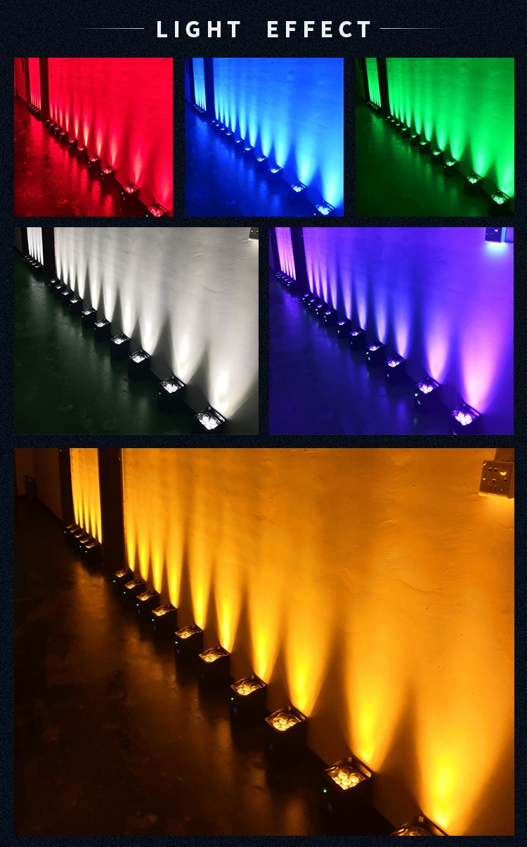 WIRELESS BATTERY DMX LED PAR UP LIGHT 4/6*18W Eternal Lighting cube Echo