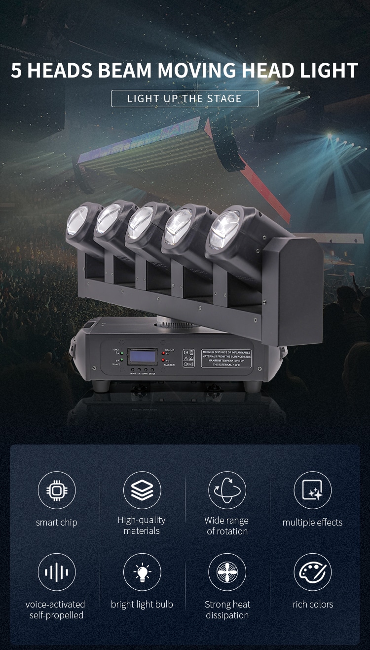 5 HEADS BEAM MOVING HEAD DJ LIGHT