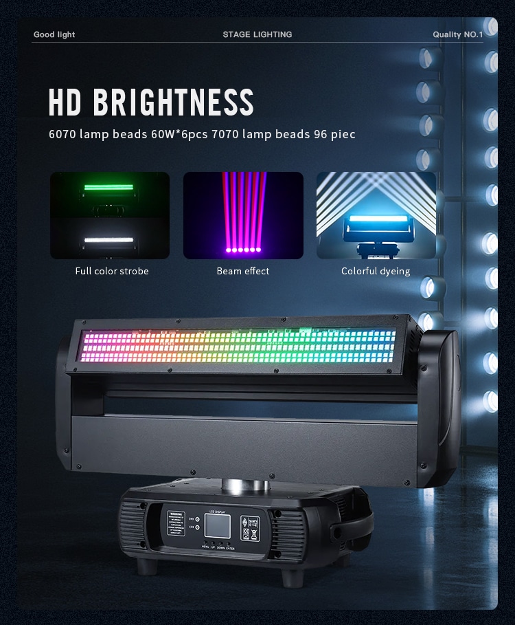 6*60W DOUBLE-SIDED BEAM+STROBE MOVING HEAD LIGHT